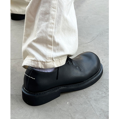 韩桥日记大头皮鞋简约德比鞋