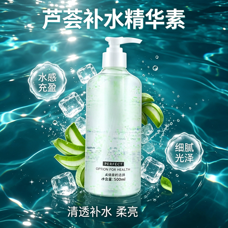 芦荟补水精华素保湿清透柔亮水感充盈细致光泽晶莹通透水润焕活