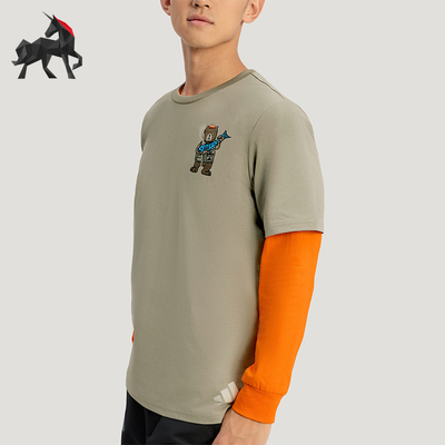 Adidas/阿迪达斯正品夏季男士休闲户外徒步运动复古短袖T恤KE3712