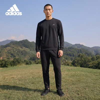 Adidas/阿迪达斯正品2025秋季款男士圆领针织宽松卫衣KB5204