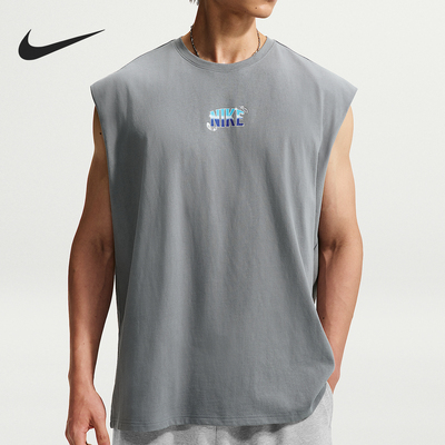 Nike/耐克正品男士印花图案圆领套头无袖背心T恤IW1197-065