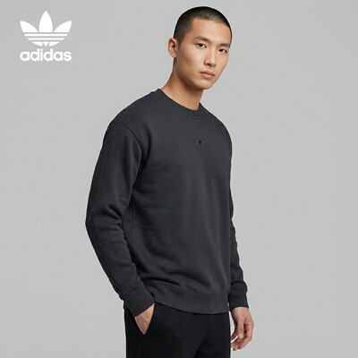 Adidas/阿迪达斯正品三叶草男士保暖圆领日常宽松卫衣JC9574