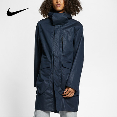 Nike/耐克正品 新款男子运动梭织长款连帽外套冲锋衣AR1543