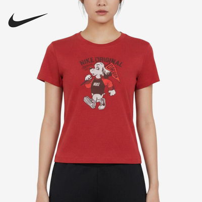 Nike/耐克正品女士运动风字母印花卡通圆领短袖T恤IM6415-608