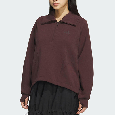 Adidas/阿迪达斯正品2025秋季款女士日常翻领宽松卫衣KF2546