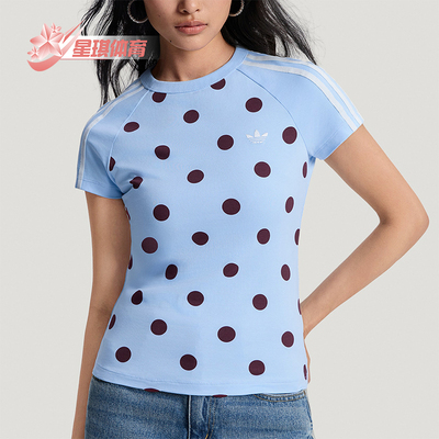 Adidas/阿迪达斯正品三叶草女士圆领修身潮流时尚针织T恤KV1192