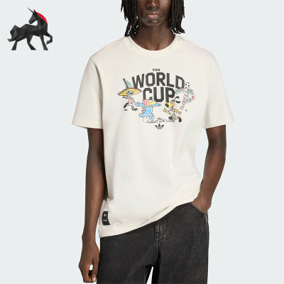 Adidas/阿迪达斯正品三叶草男士圆领时尚图案足球短袖T恤KE2038
