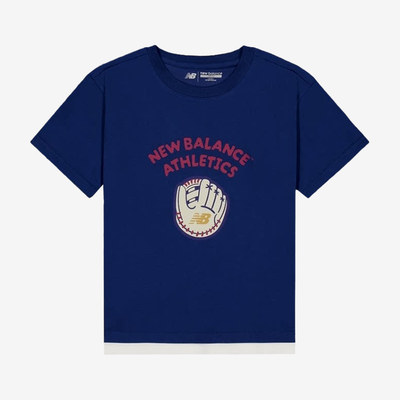 New Balance新百伦正品SS26儿童字母印花短袖圆领帽子7EG6S043-NV