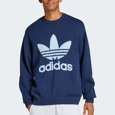 Adidas/阿迪达斯正品三叶草男士针织宽松保暖套头卫衣JC6349
