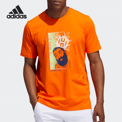 Adidas/阿迪达斯官方正品夏季男士篮球运动时尚印花短袖GH8143