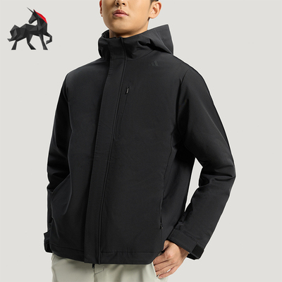 Adidas/阿迪达斯正品武宗系列新款男黑色经典保暖夹克外套KG0826