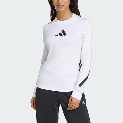 Adidas/阿迪达斯正品2025女士时尚收腰运动休闲亲肤长袖T恤KE4906