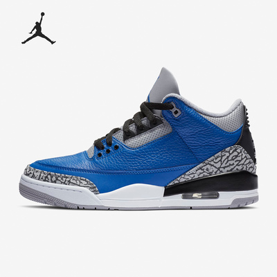 Nike/耐克正品Air Jordan 3 AJ3 爆裂纹皇家蓝水泥篮球鞋 CT8532