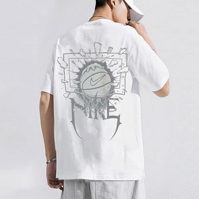 Nike/耐克正品2025夏季款男士休闲宽松经典印花透气T恤HJ3432-121