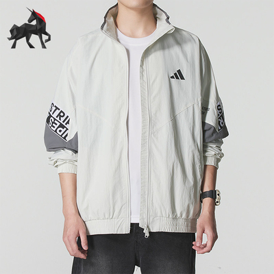 Adidas/阿迪达斯正品春秋男士拉链立领宽松户外夹克外套KA1264