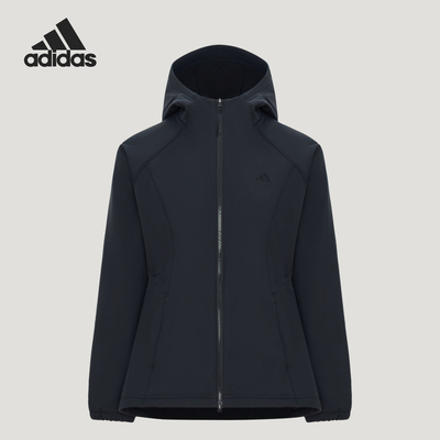Adidas/阿迪达斯官方正品女士长袖拒水宽松休闲连帽外套KZ1595