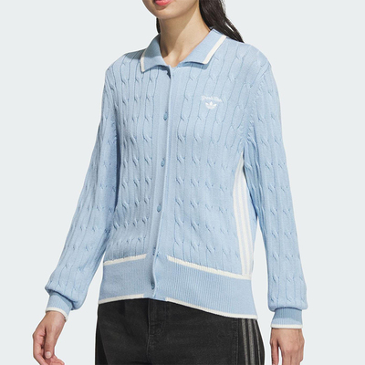 Adidas/阿迪达斯正品三叶草女士经典时尚复古针织夹克外套JM8018