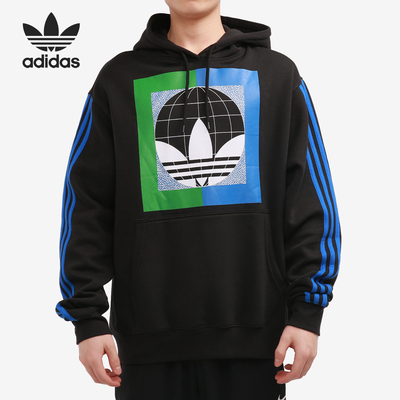 Adidas/阿迪达斯官方正品三叶草男士连帽宽松套头复古卫衣GD2117