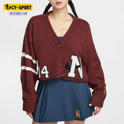 耐克女士复古宽松休闲印花外套