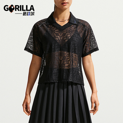 Nike/耐克正品Sportswear女士时尚宽松蕾丝翻领短袖T恤IF0521-010