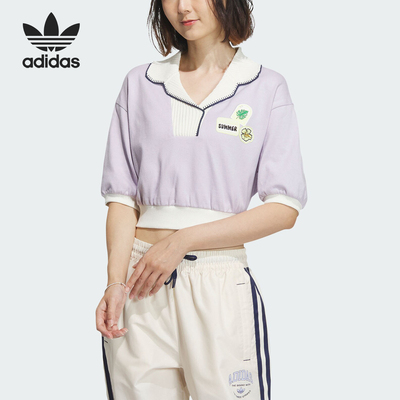 阿迪达斯女士短款POLO衫上衣