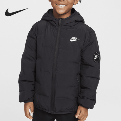 Nike/耐克正品冬季新款小童无缝绗缝连帽羽绒服HQ7960-010