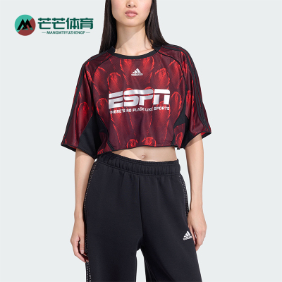 Adidas/阿迪达斯正品2026年女士时尚休闲经典短款短袖T恤KD0502