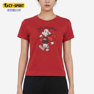 Nike/耐克正品女士运动风字母印花卡通圆领短袖T恤IM6415-608