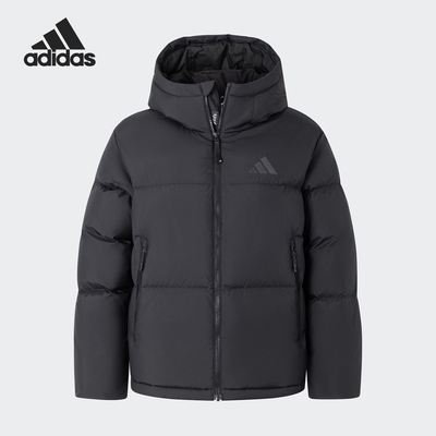 阿迪达斯女士宽松连帽面包羽绒服