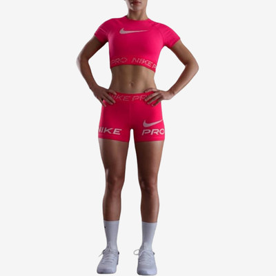 Nike耐克正品Pro女短袖修身排汗轻质健身圆领速干T恤HV3673-666