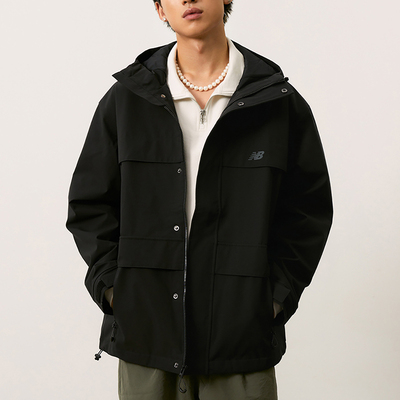 New Balance/NB正品2025新款男女户外运动连帽外套AMJ43313-BK