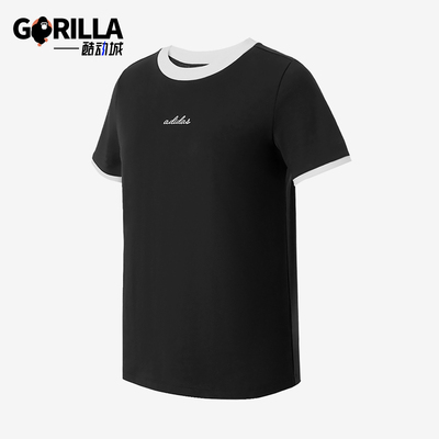 Adidas/阿迪达斯正品夏季女士圆领套头运动经典休闲短袖T恤KU5389