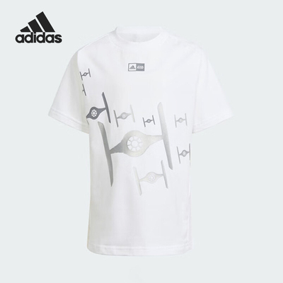 阿迪达斯小童针织透气运动短袖