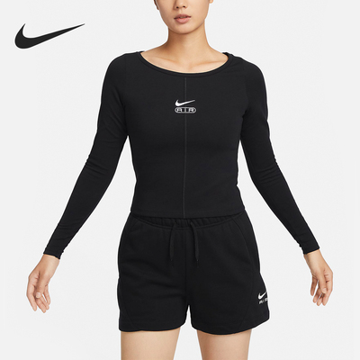 Nike/耐克正品24年新款女士透气圆领针织长袖T恤FN1912-010