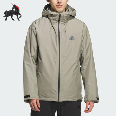 Adidas/阿迪达斯正品2025男士连帽保暖三合一羽绒内胆外套KQ5502
