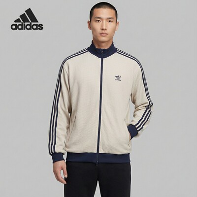Adidas/阿迪达斯正品三叶草男士宽松立领华夫格外套KC2618