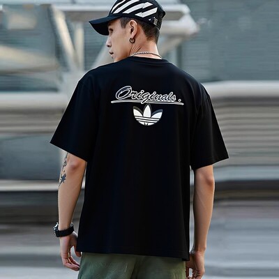Adidas/阿迪达斯正品三叶草男女圆领简约经典运动短袖T恤KC3107