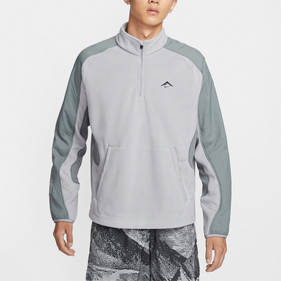 耐克男士拼接宽松训练半拉链T恤