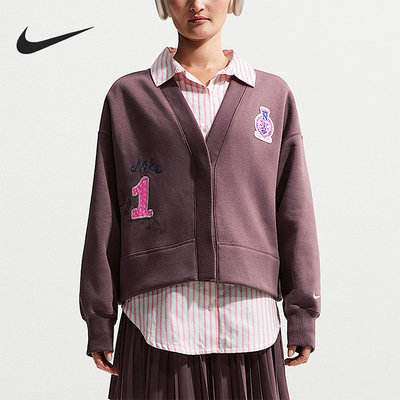 Nike/耐克正品2026春季款女士日常V领针织宽松开衫外套IQ3944-515