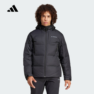 adidas阿迪达斯羽绒服男子户外运动连帽保暖抗风外套鹅绒 IX5621