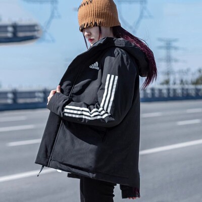 阿迪达斯女款棉服冬季新正品运动外套情侣棉袄面包服夹克男IP2537