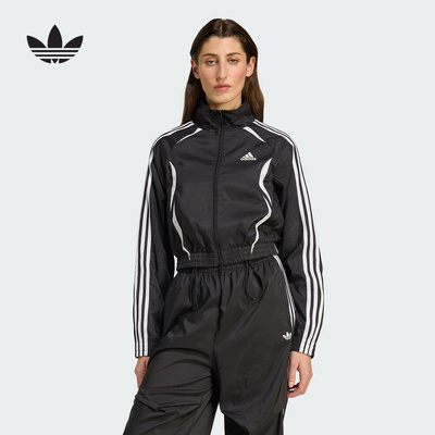 adidas阿迪达斯三叶草女复古工装短款梭织运动紧身夹克外套KE9786