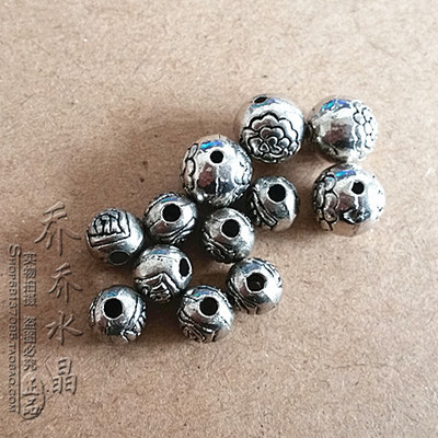 DIY饰品配件复古藏银双面玫瑰花隔珠