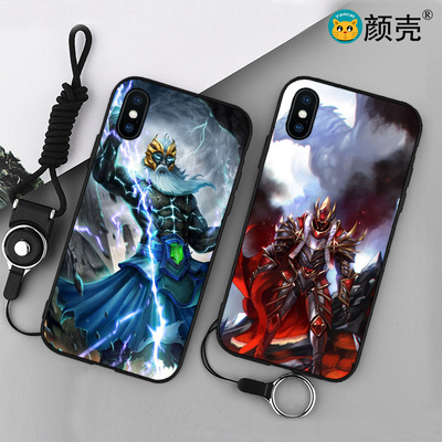 DOTA2宙斯/龙骑6s适用XS MAX手机壳8plus磨砂iphone5s软壳7P挂绳X