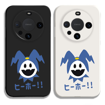 女神异闻录Persona p5新岛真液态硅胶手机壳适用MATE60PRO华为NOVA12保护套P70黑白VIVOPPO小米14荣耀100苹果