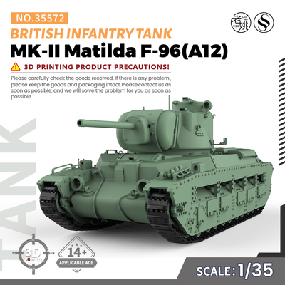 SS35572 1/35 军事模型 英国步兵坦克 Mk II 玛蒂尔达 (A12) F-96