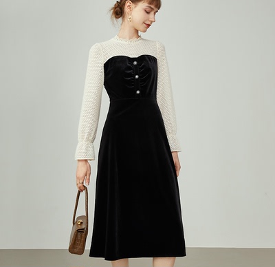 1748丹丹纸样服装1：1裁剪图纸打版DIY连衣裙甜美 春秋打底丝绒