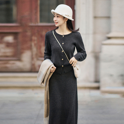 小个子气质风针织套装