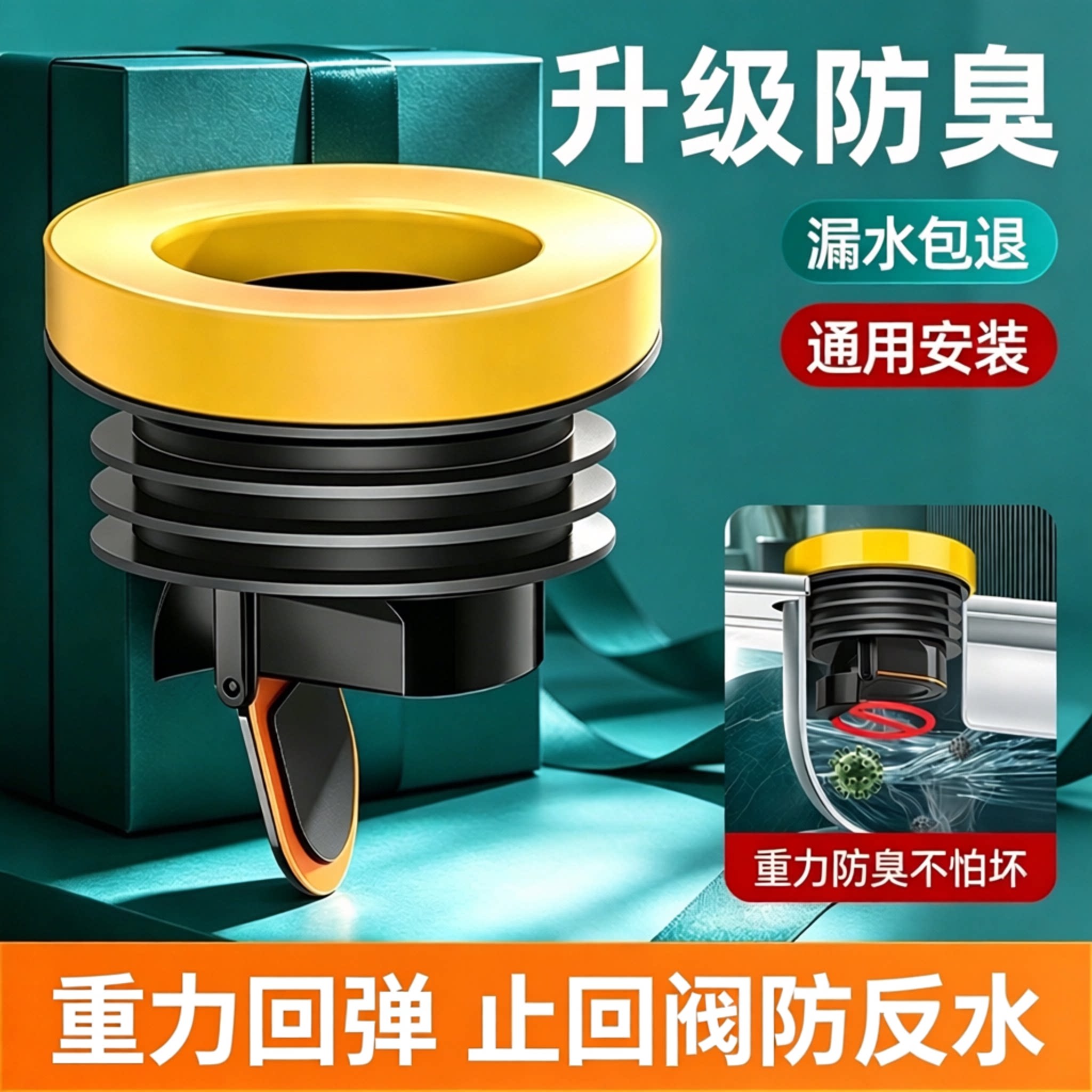 马桶坐便器防臭法兰密封圈自动一体式智能马桶通用加厚防腐蚀通用