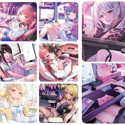 VSPO!GEAR 派世Pulsar二次元钢化玻璃鼠标垫女生电竞游戏FPS专用